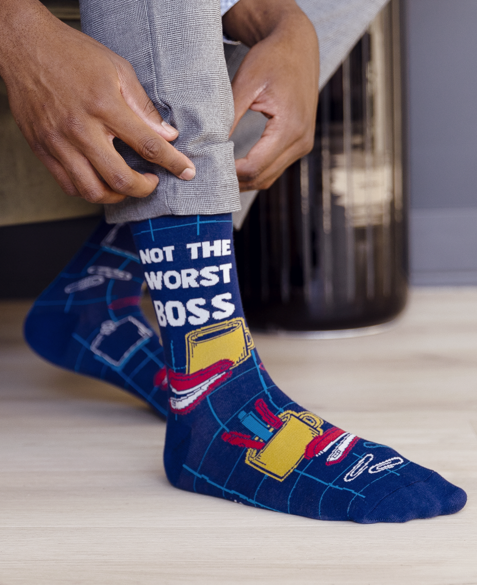 Best Boss Men's Crew Socks | Funny Gift for Work - Uptown Sox
