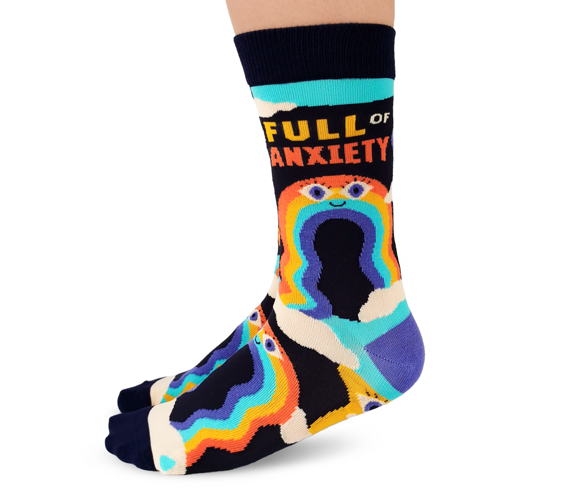 Full of Anxiety Women's Crew Socks - Funny Novelty Socks | Uptown Sox