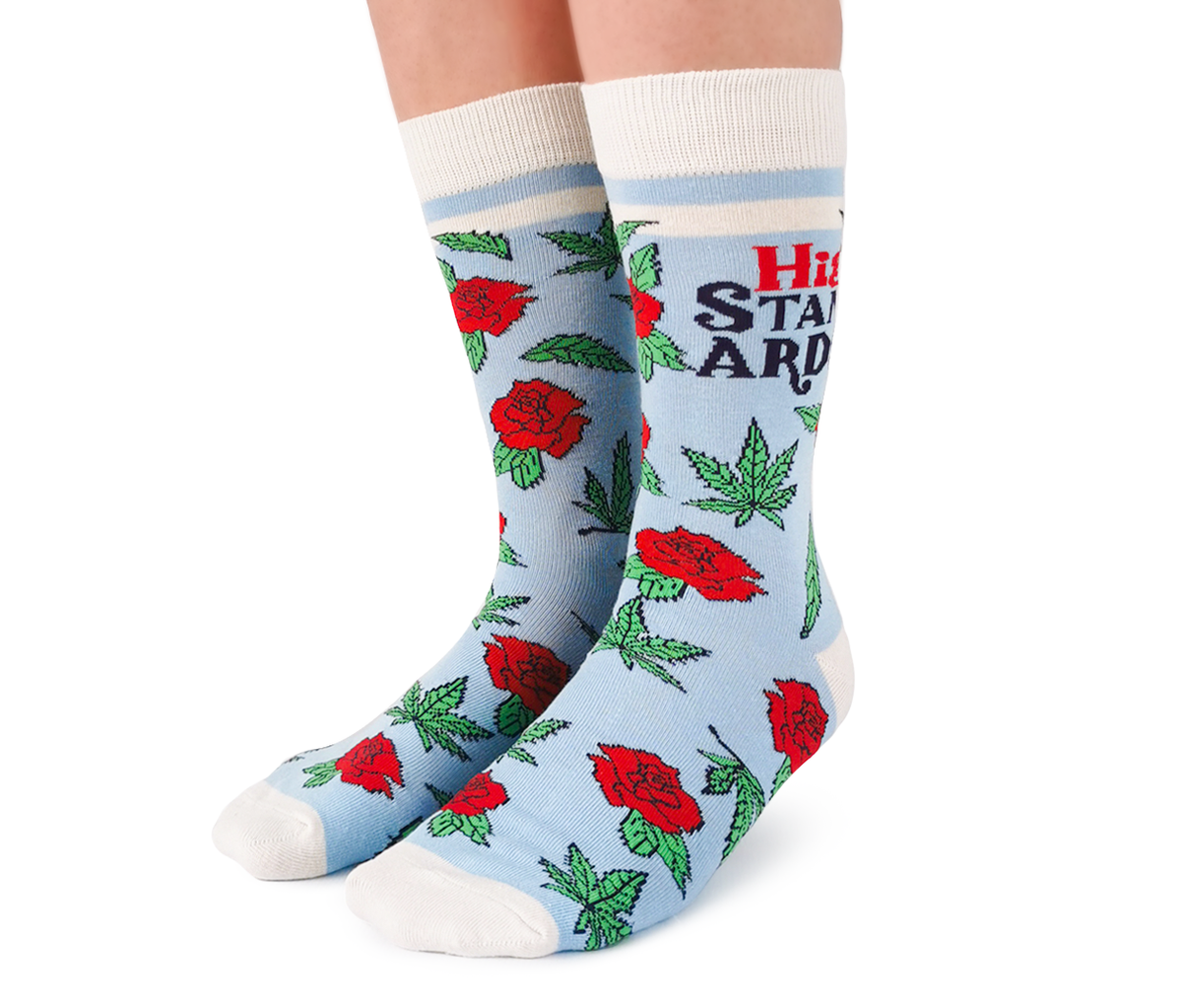 Weed Marijuana Rose Socks for Women - Uptown Sox