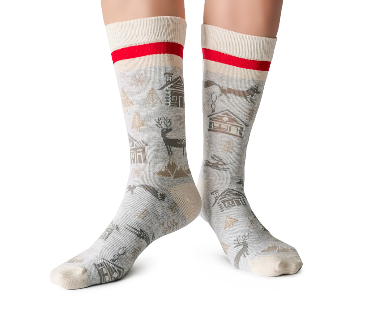 Cute North Winter Scene Socks for Women - Uptown Sox