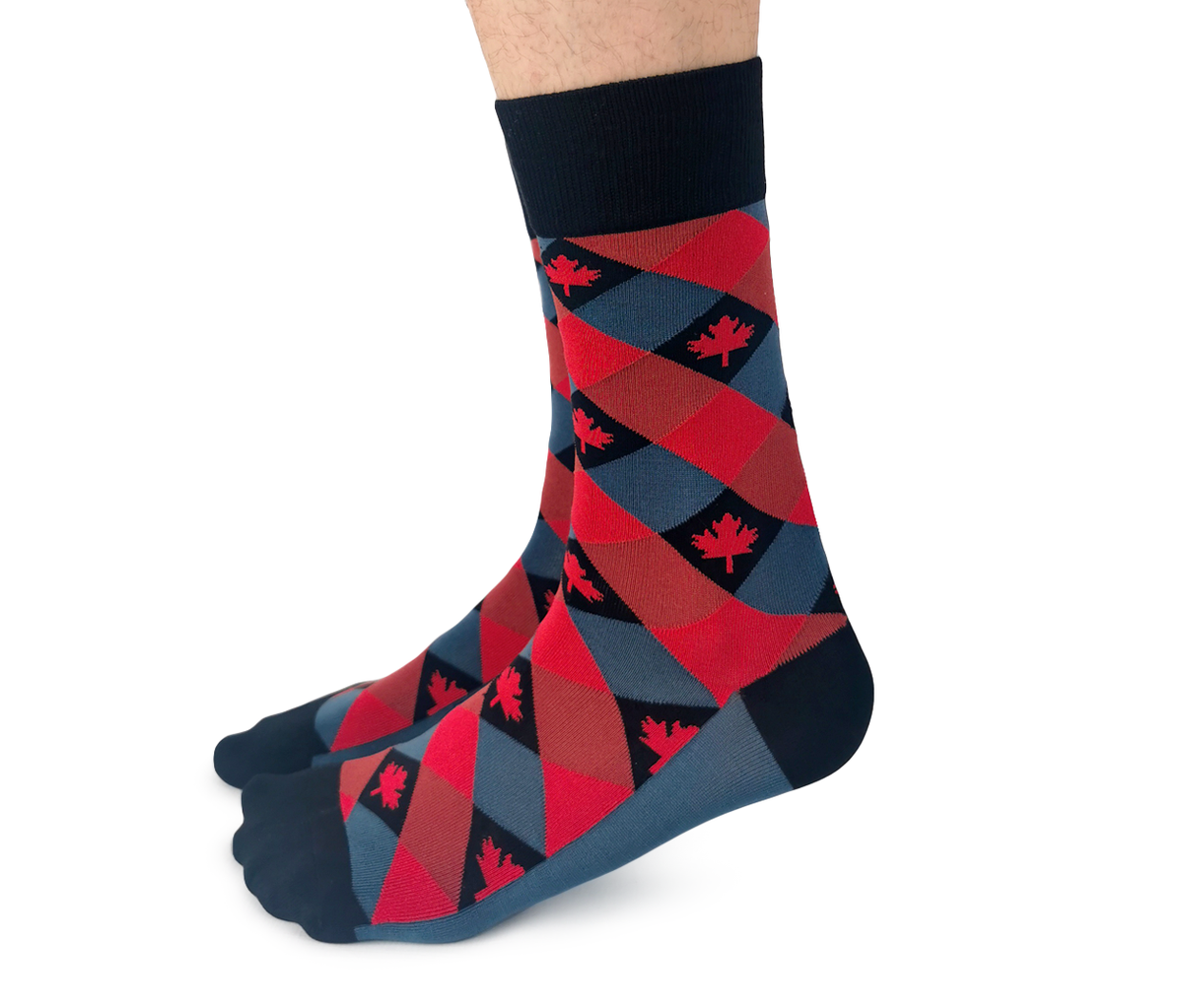Red Canada Themed Socks for Men - Uptown Sox